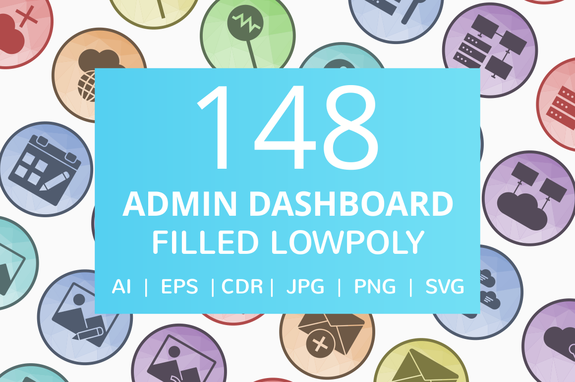 148 Admin Dashboard Low Poly Icons, an Outline Icon by IconBunny