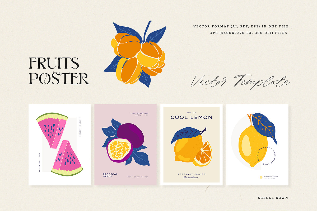 Cool Fruits Poster Builder