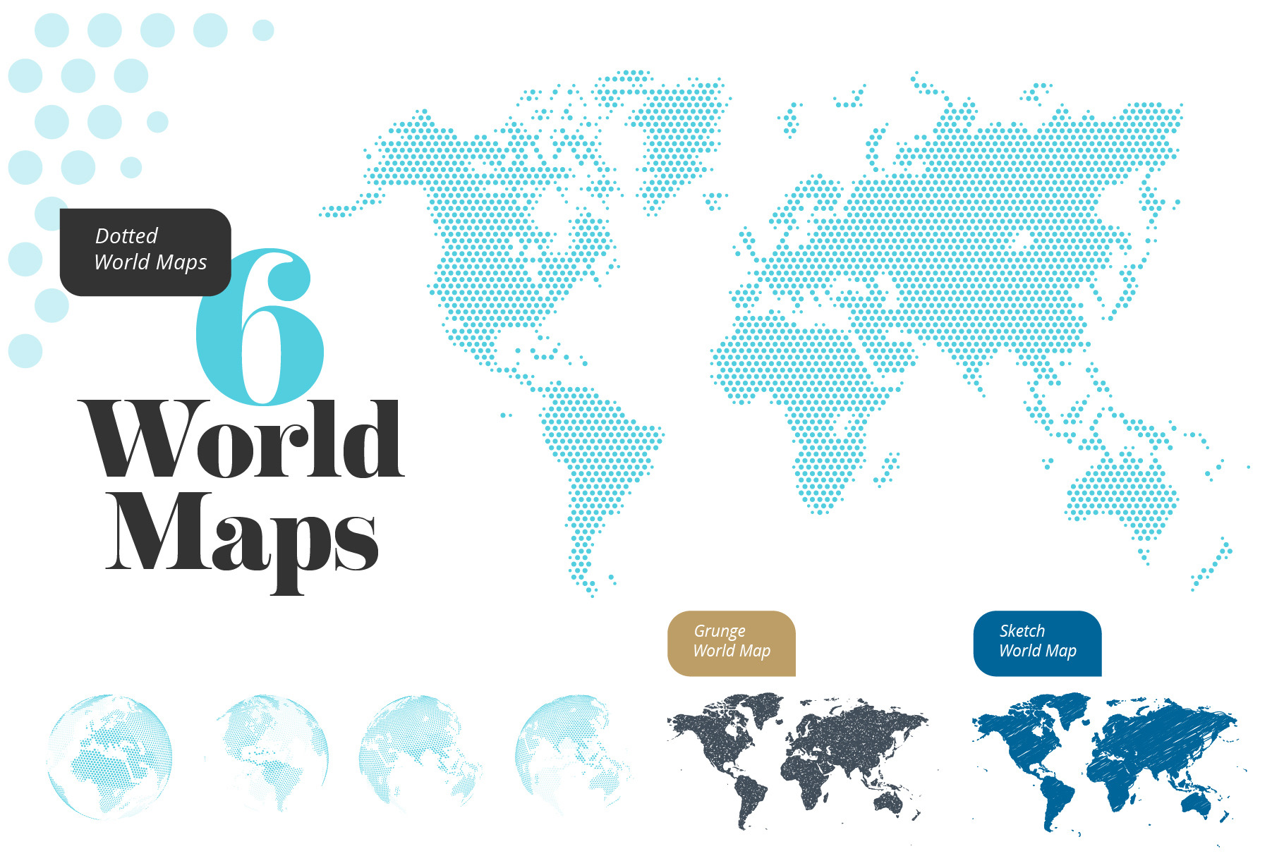 World maps set, an Education Illustration by PureSolution | Creative Market