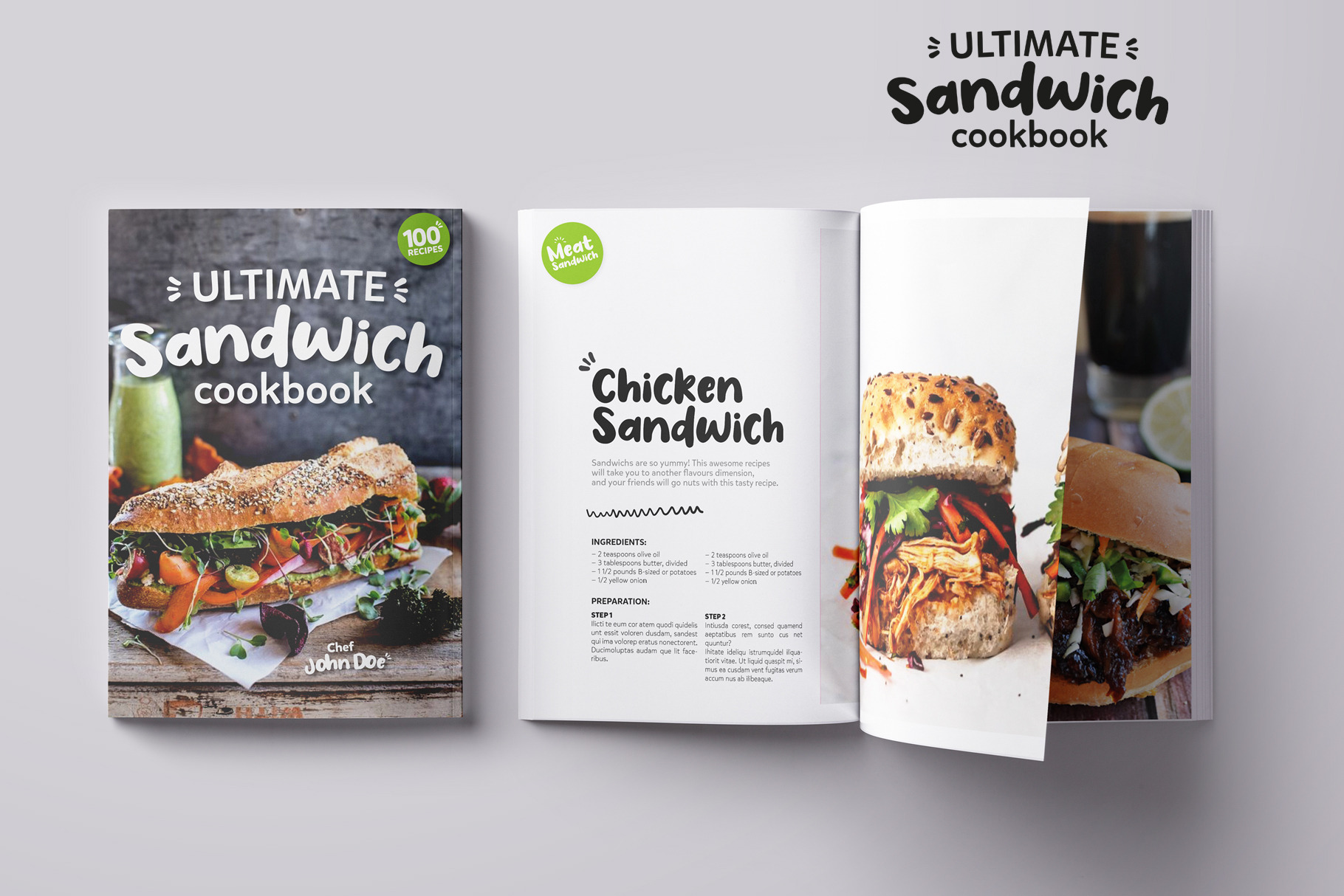 Sandwich CookBook Magazine 32 pages, a Magazine Template by ...