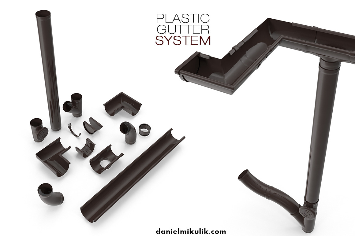 Plastic Gutter System, a 3D by Daniel Mikulik | Creative Market