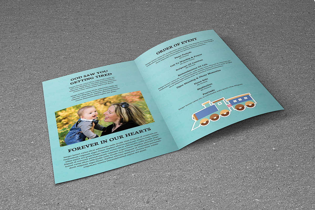 Child Funeral Program Template-V318, a Brochure Template by Template Shop