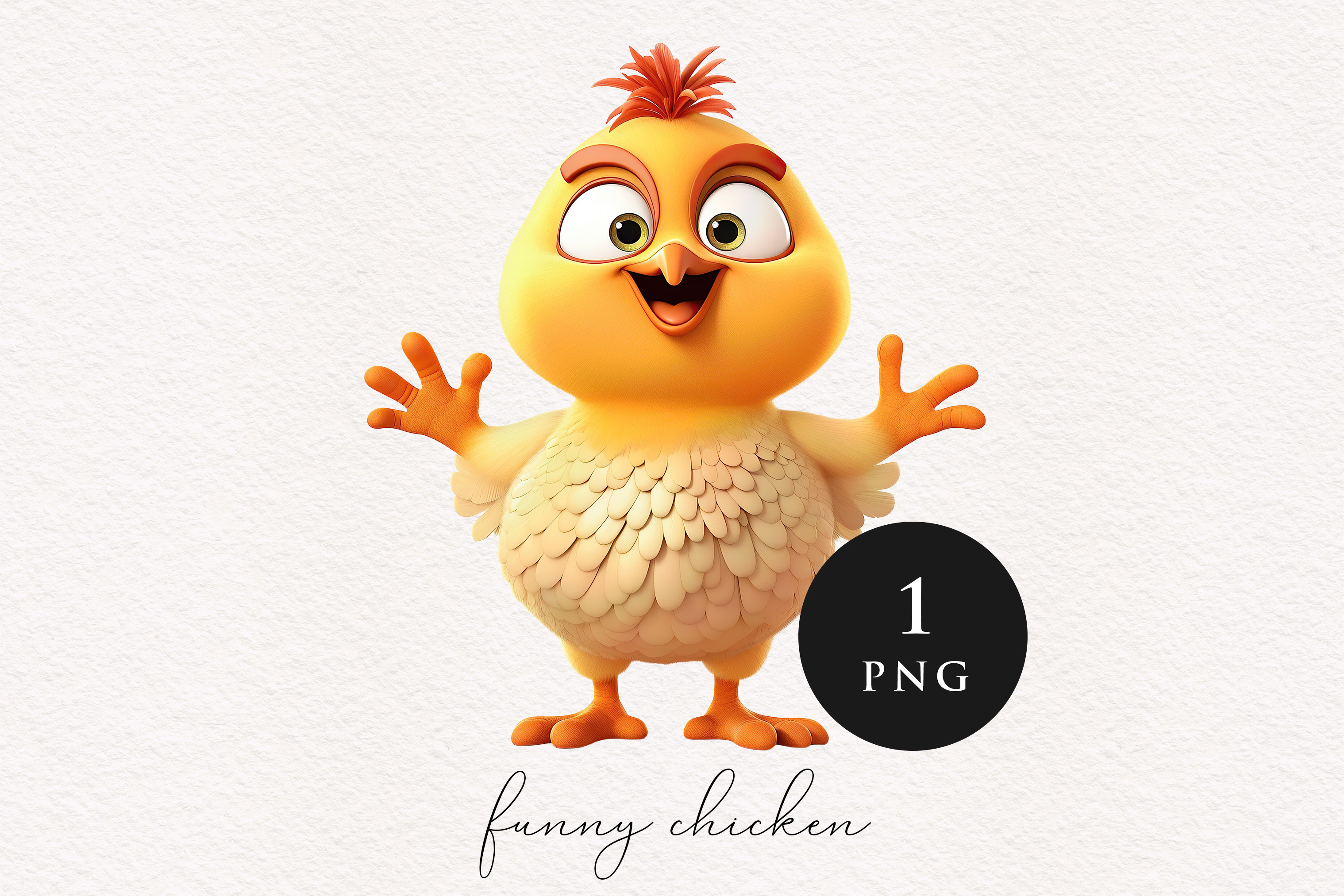 Yellow Chicken Clipart PNG, an Animal Illustration by PaintPixelCo