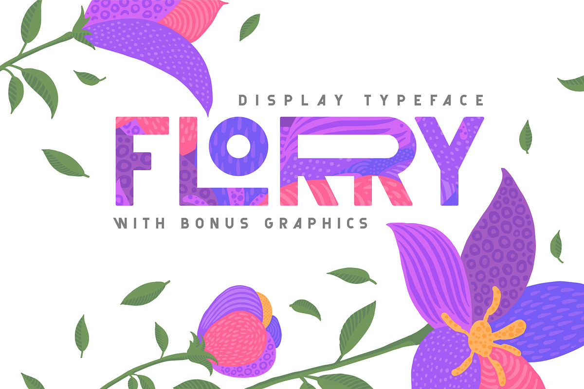 Florry font & graphics., a Symbol Font by Gleb Guralnyk | Creative Market