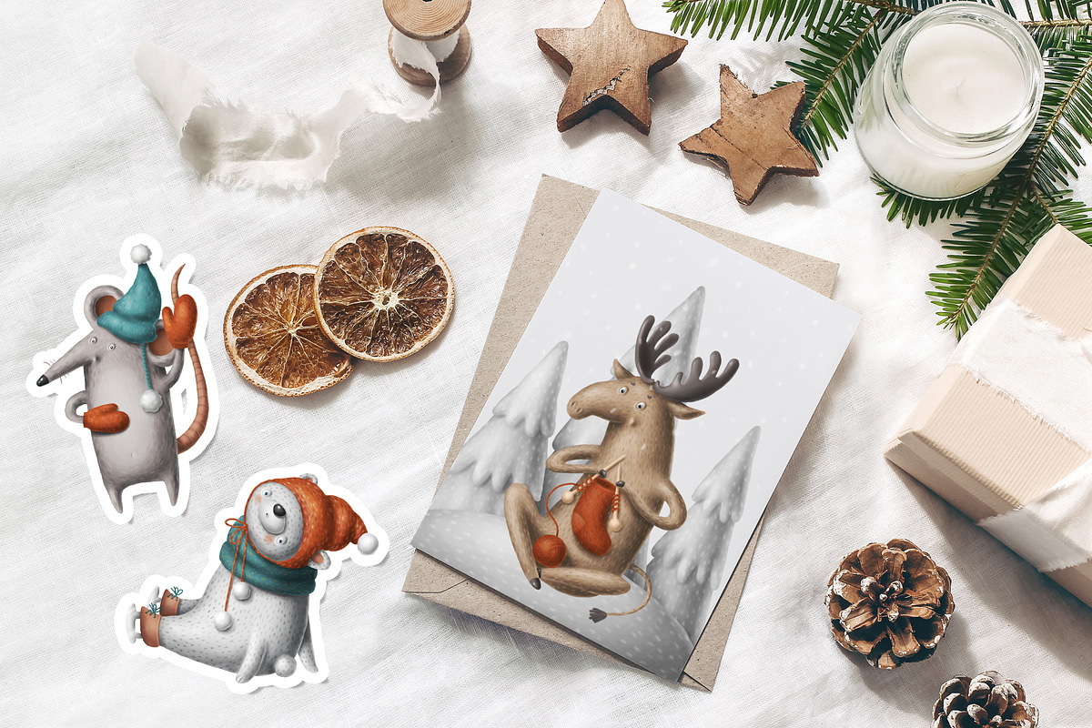 Funny Animal Clipart Bundle, an Animal Illustration by Anastasiya Klempach