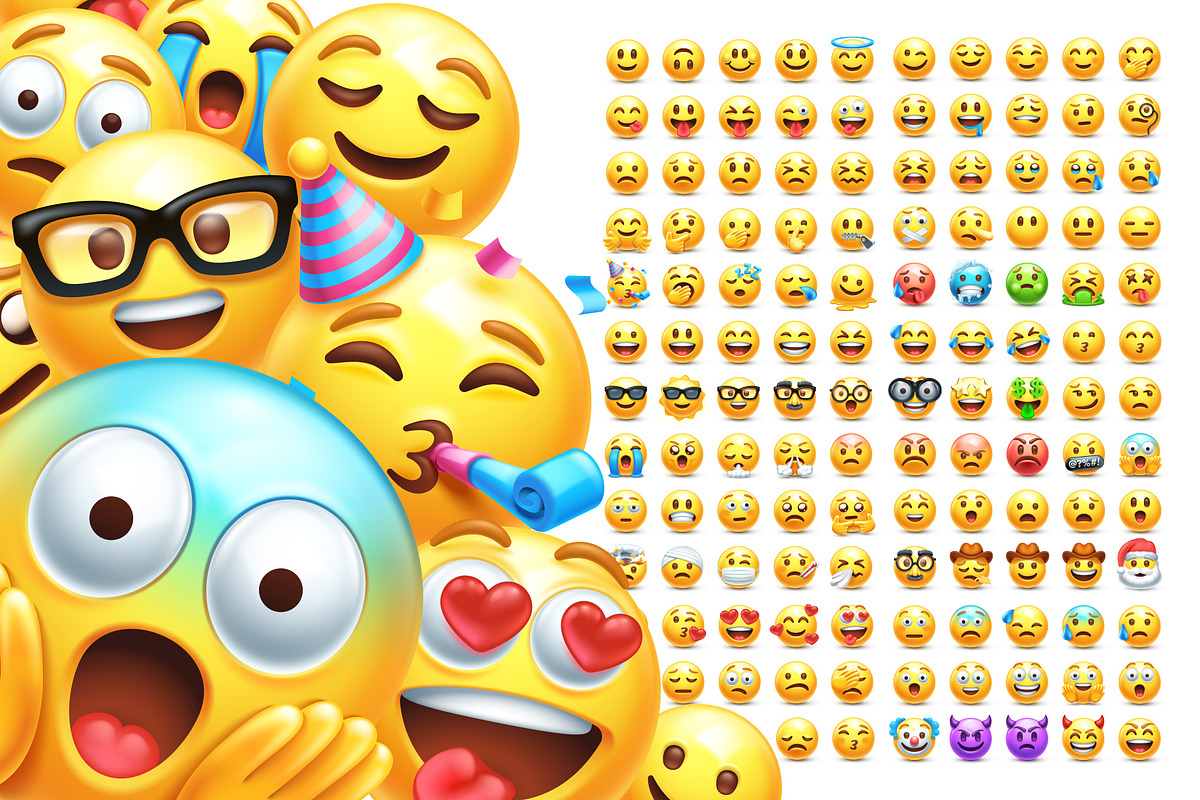 Emoji faces 3D stylised vector icons, an Emoji Icon by Fim.design