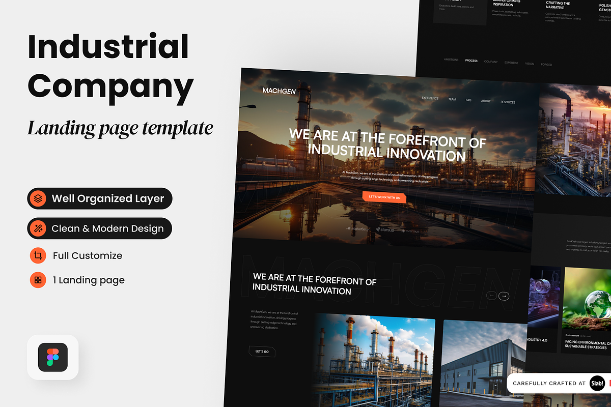 Industrial Company Landing Page, a Landing Page Template by SLAB! Design