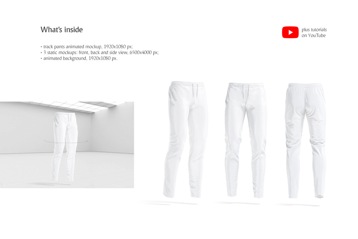 Track Pants Animated Mockup, a Bottom Mockup by rebrandy