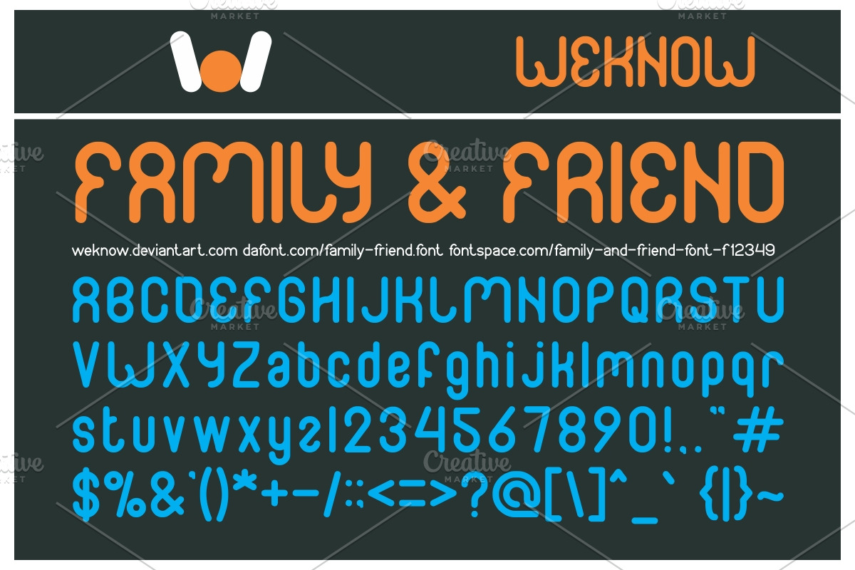 family and friend font