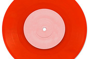 Bright Red Vinyl Record Single, a Technology Photo by Wingsart Studio