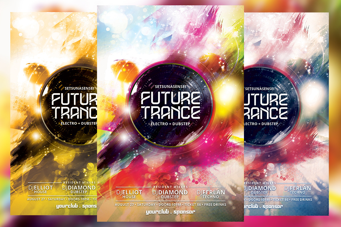 Future Trance Flyer, a Flyer Template by KiraYamato Design Studio ...