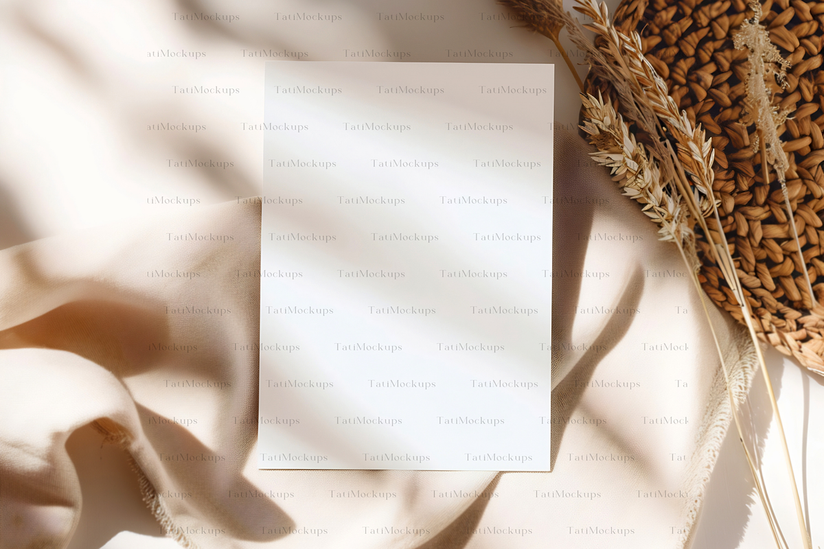 Boho Mockup Bundle Neutral Tone Card, a Product Mockup by TatiMockup