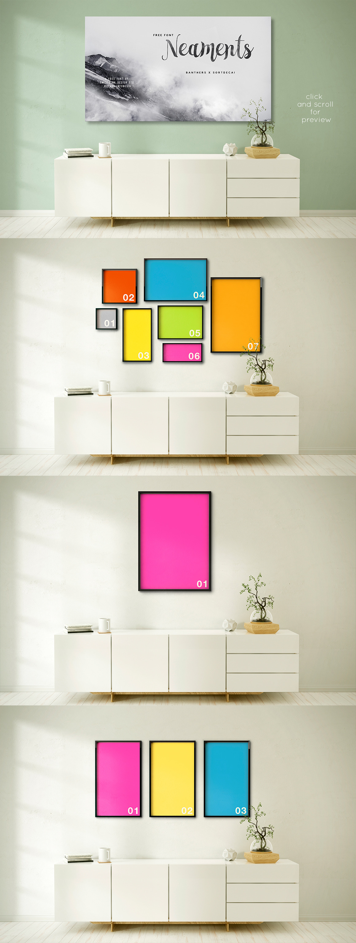 Picture Frame Mockup Set, a Print Template by 2dsight