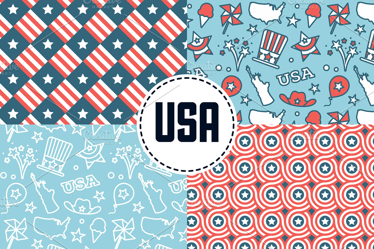 USA Patterns, a Pattern Graphic by Scredeck | Creative Market