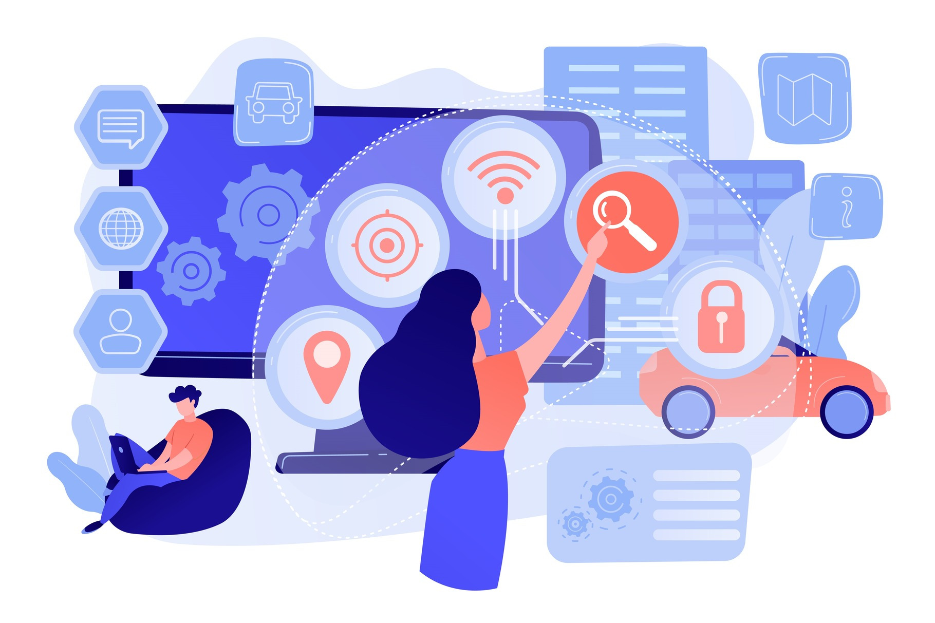 Intelligent interface concept vector, a Person Illustration by Visual ...