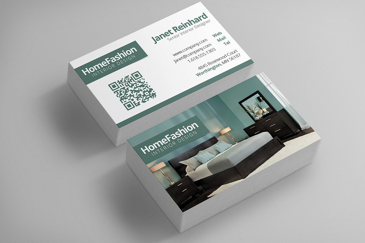 Interior Design Business Cards, a Business Card Template by Creativenauts