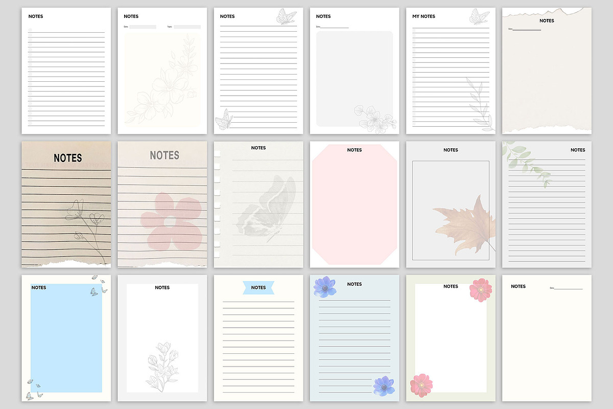 Canva 30 Notebook Pages, a Stationery Template by MaxSimplify