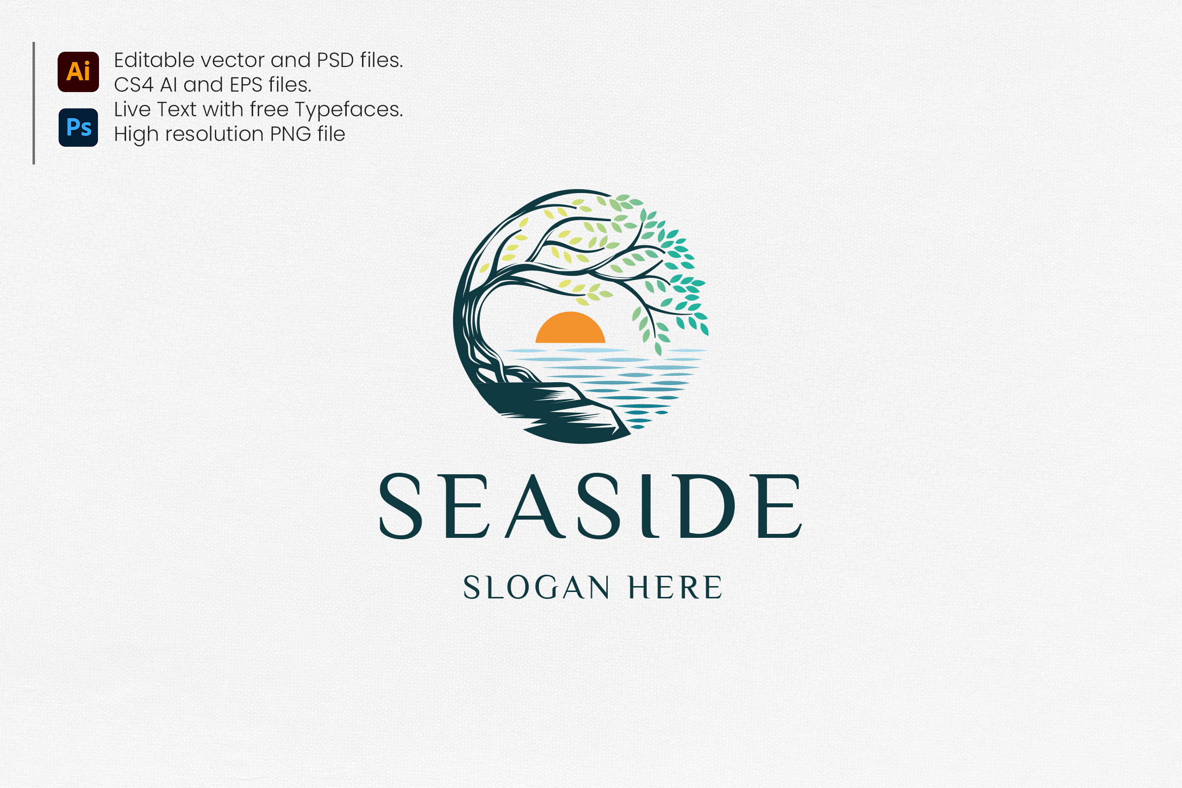 Seaside Logo Template | Branding & Logo Templates ~ Creative Market