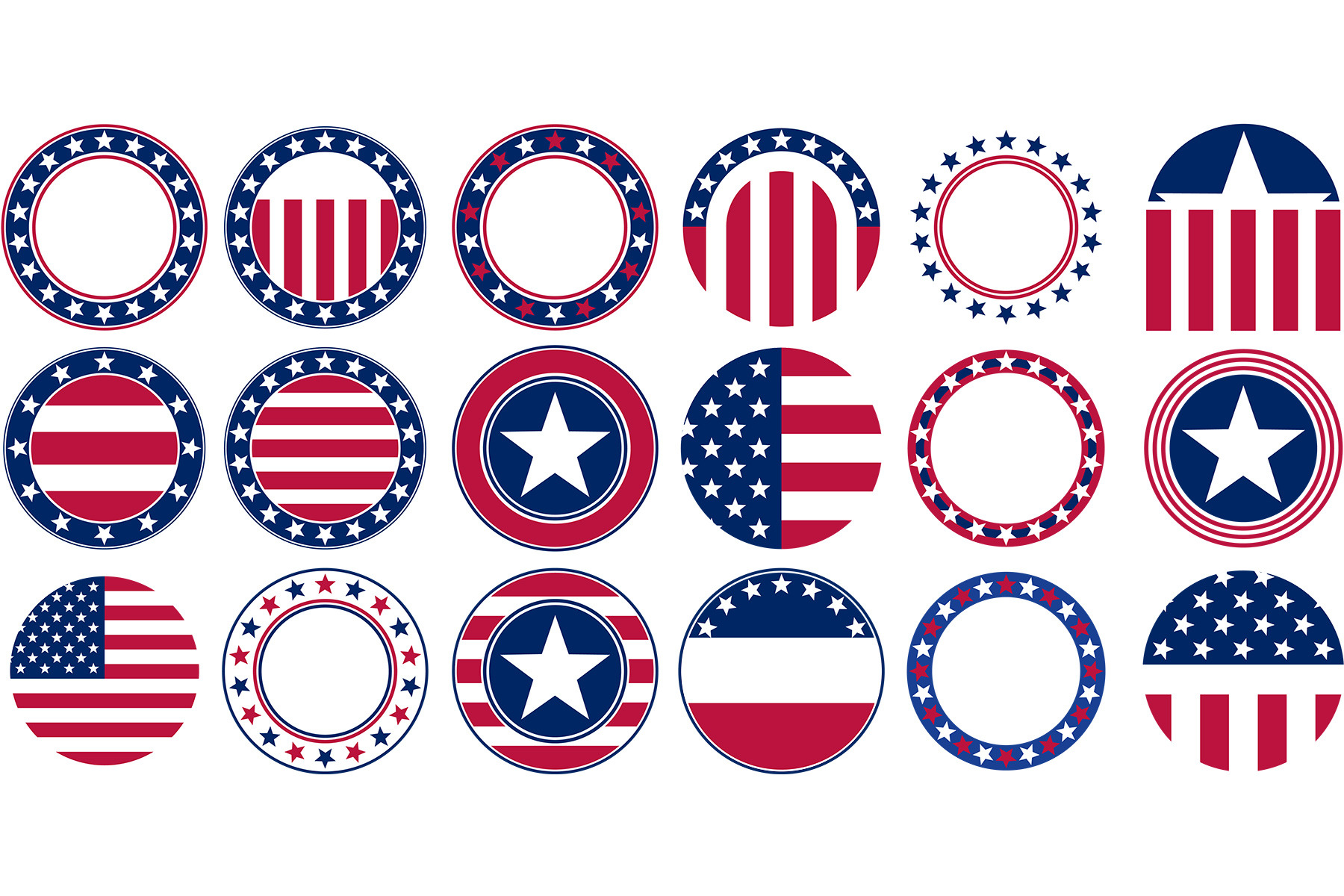 us flag round, an Icon by Sharpner