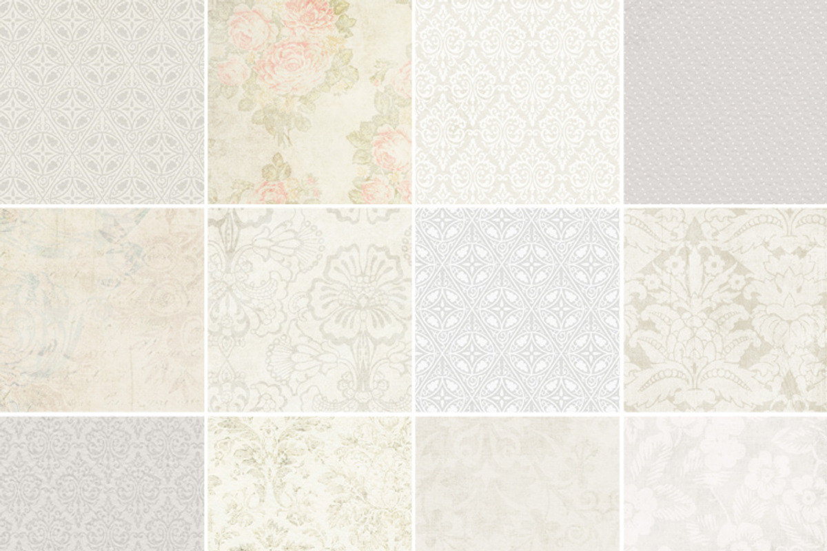 Vintage Whitewash Digital Papers, a Pattern Graphic by Summit Avenue