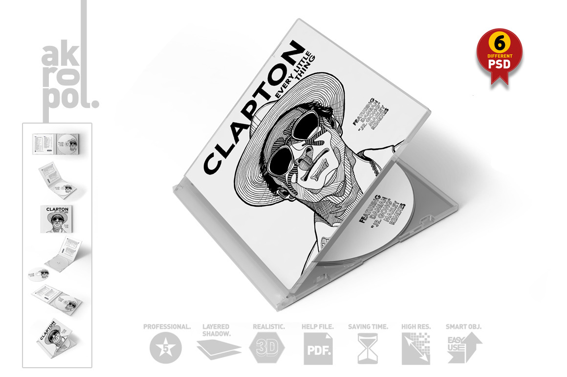 CD Case & Disc Mock-ups, a Packaging Mockup by akropol
