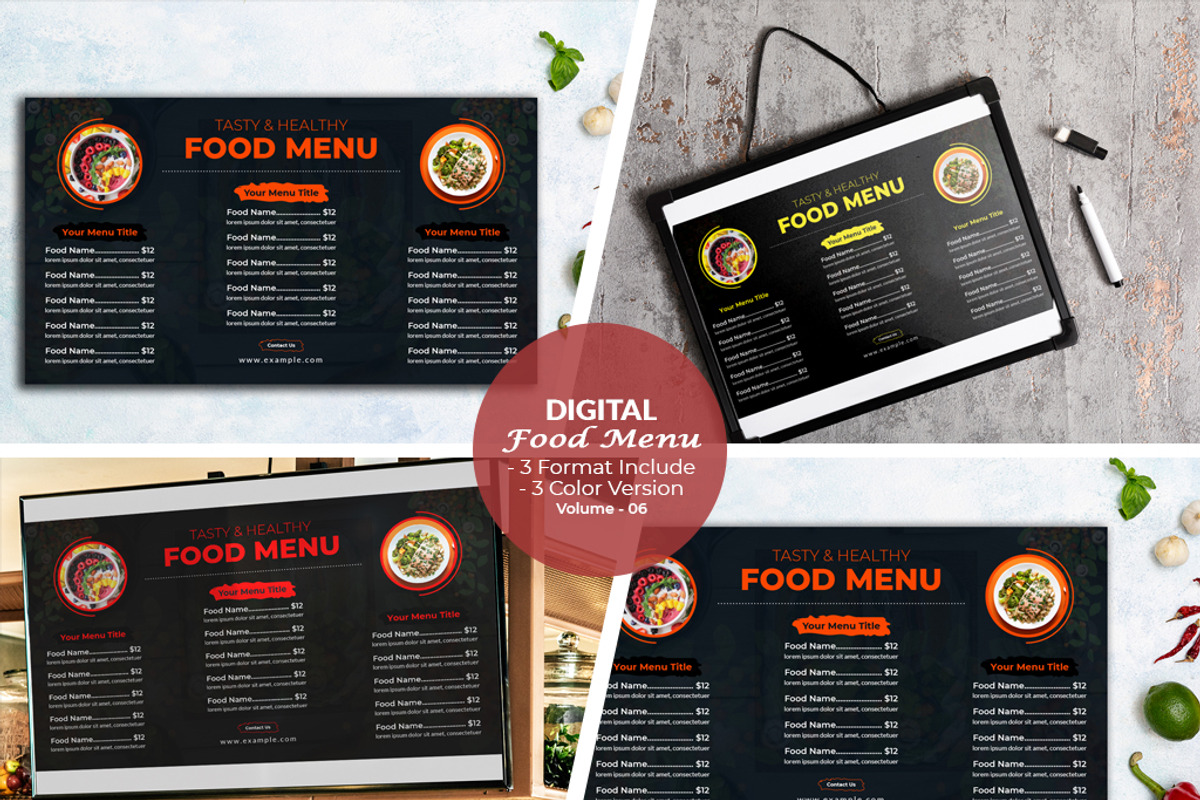 Digital Menu For Restaurants, a Stationery Template by MRI STUDIO