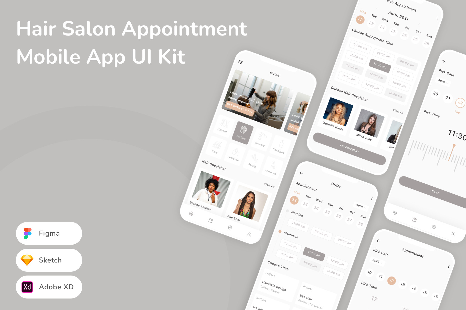 Hair Salon Appointment App UI Kit, an UI Kit Template by Betush ...
