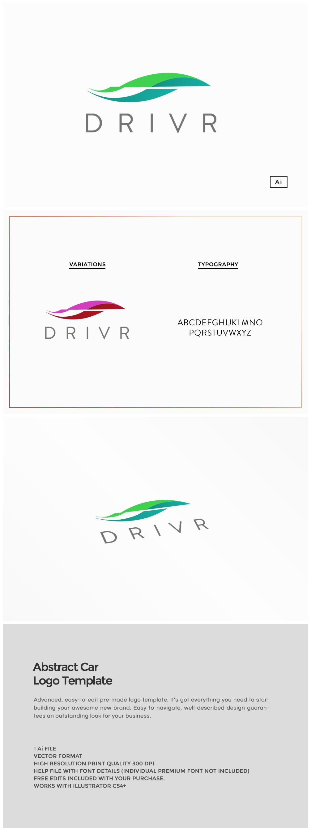 Abstract Car Logo Template #1, a Branding & Logo Template by Human-made ...