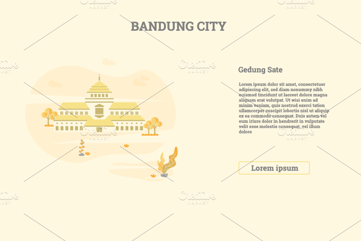 Bandung City of Indonesia Vector, a Websites & App Template by Sign Vector
