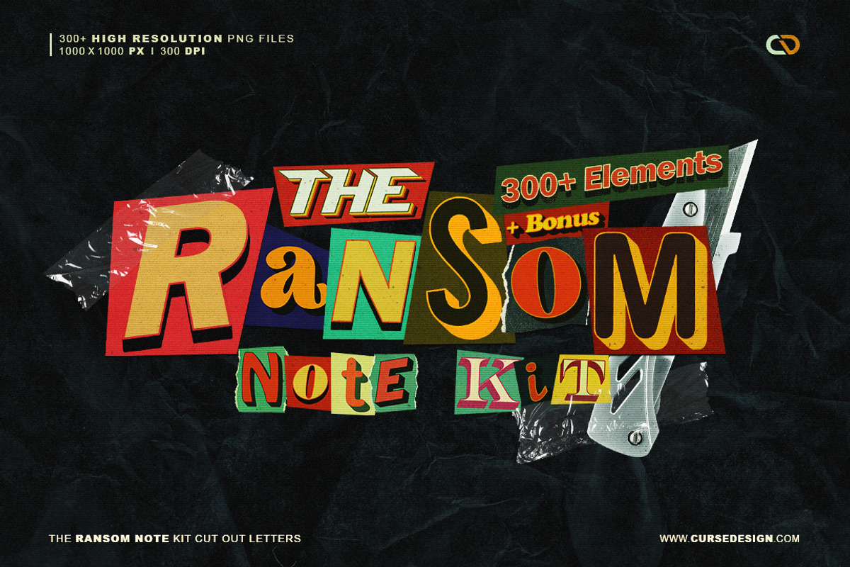 Ransom Note - 300+ Cut Out Letters, a Background Graphic by Cursedesign