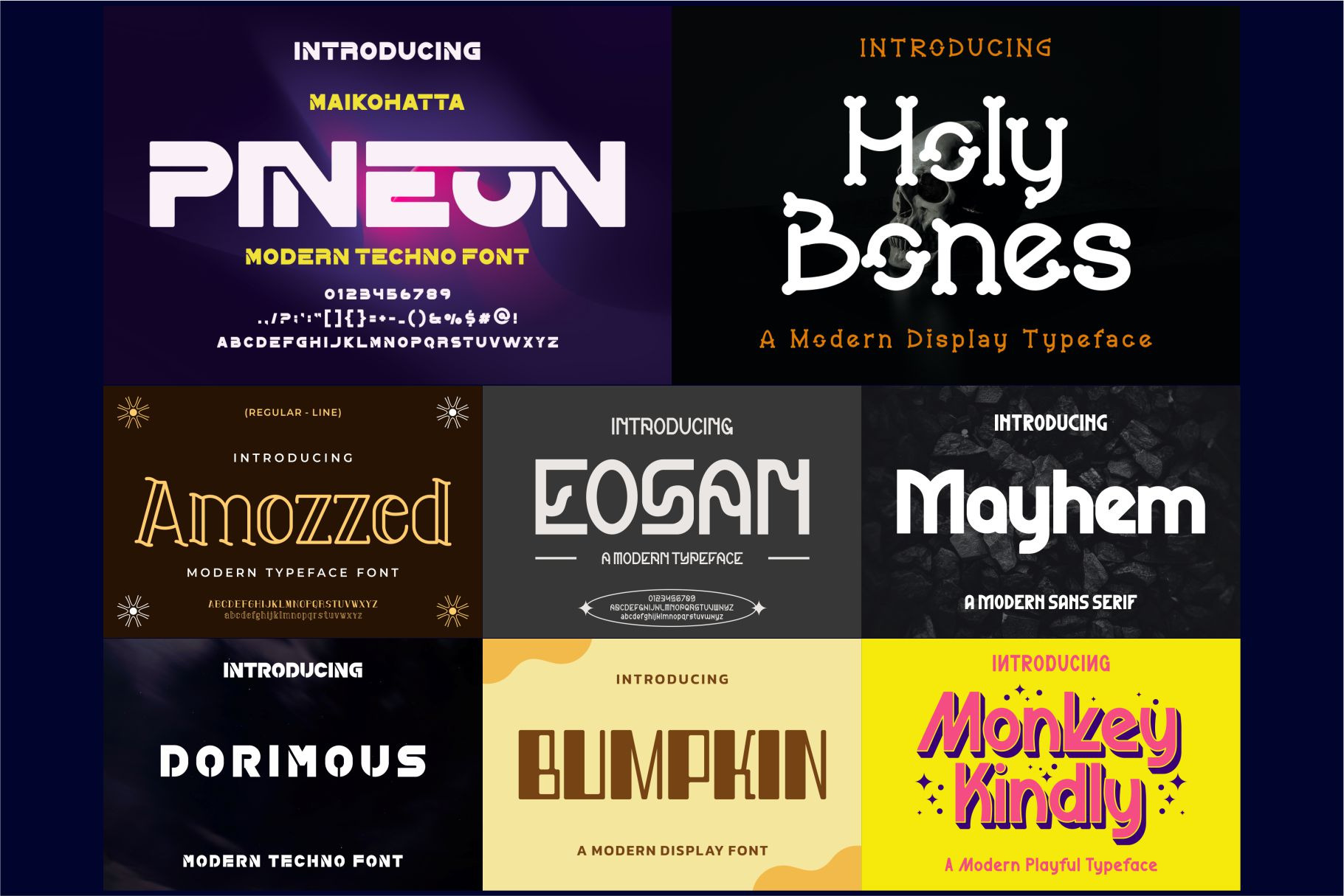 Bundle Font Modern Display, a Sans Serif Font by MaikoHatta