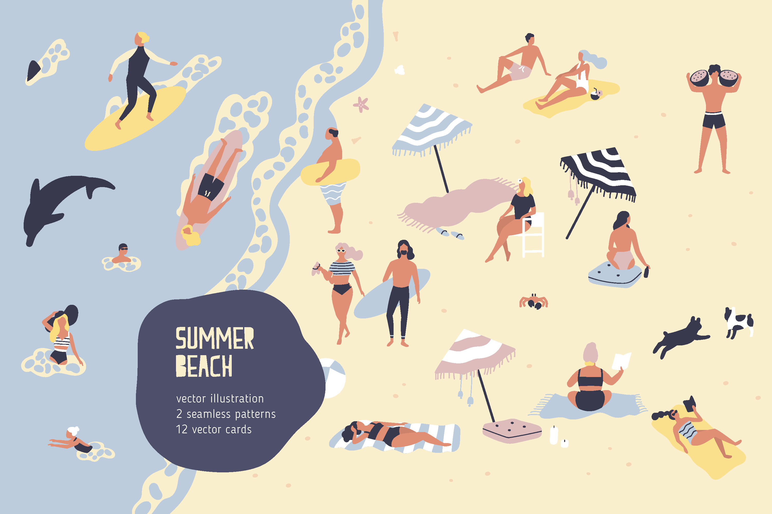 Summer beach bundle, a Decorative Illustration by Good Studio