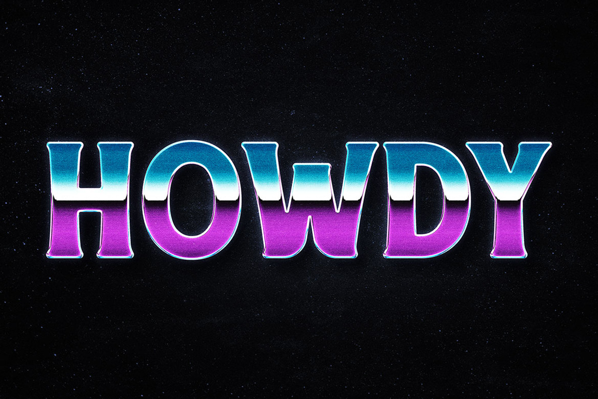 Synthwave Chrome Text Effect, a Layer Style Add-On by dokudokunomi
