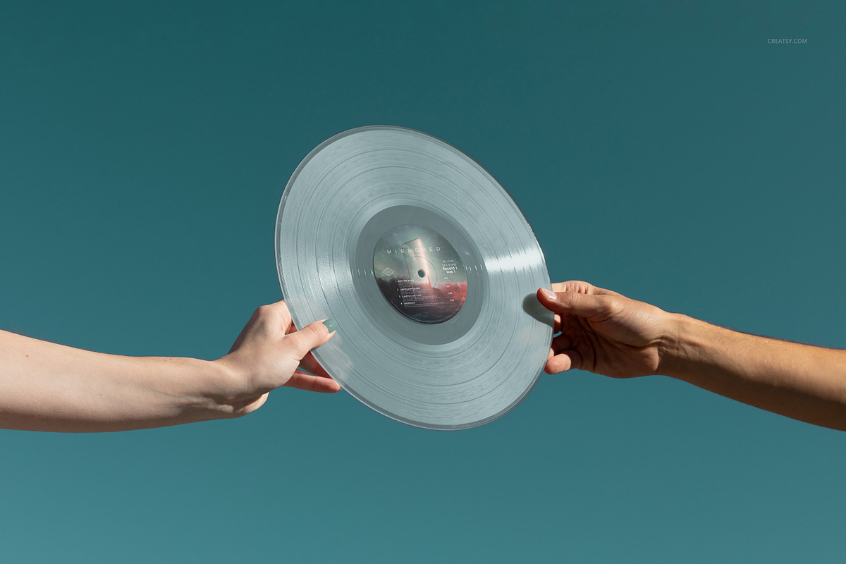 Translucent Vinyl Record Mockup Set, a Packaging Mockup by creatsy5