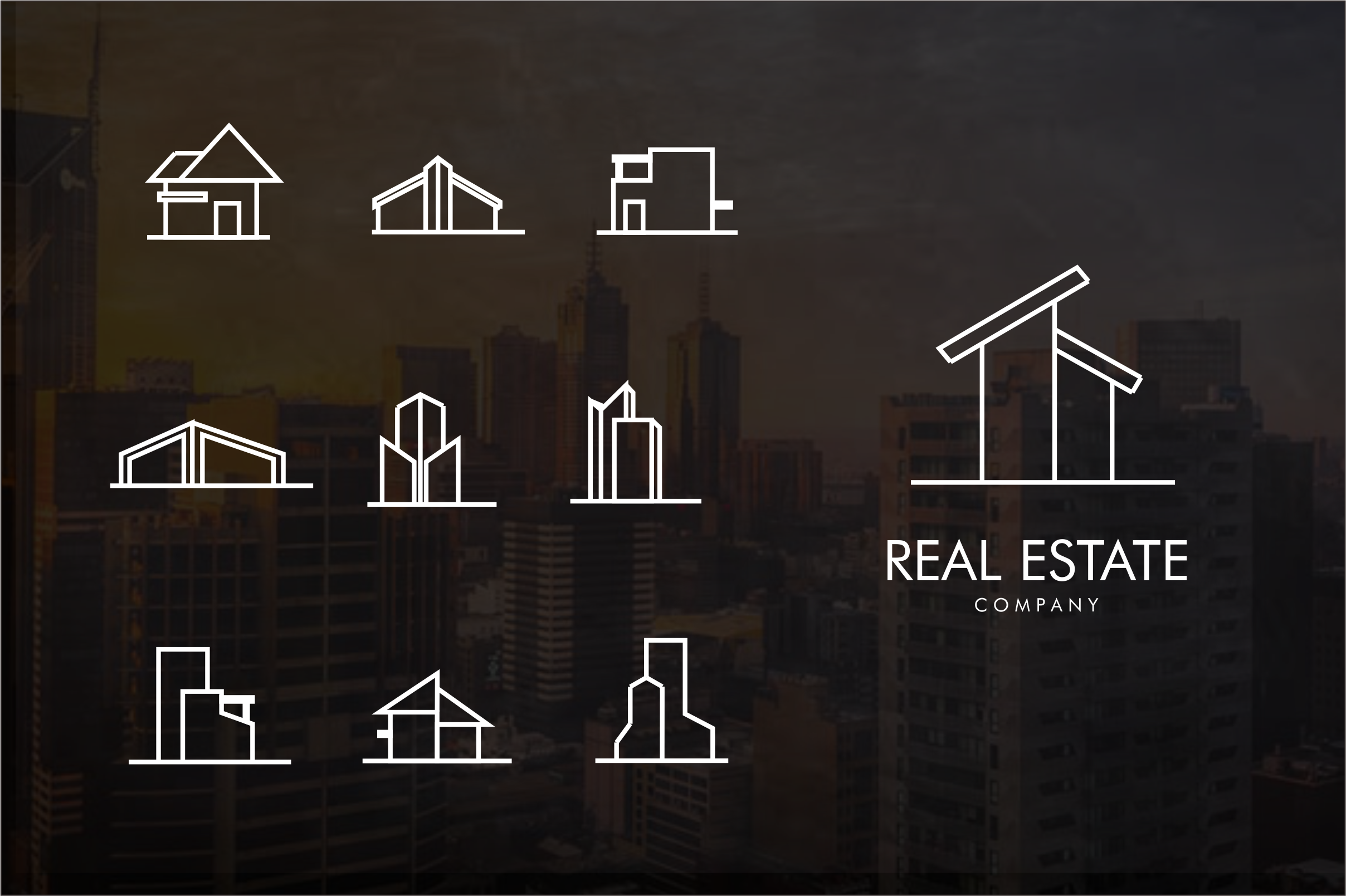 Real estate line Logo bundle, a Shape Add-On by Akdesain