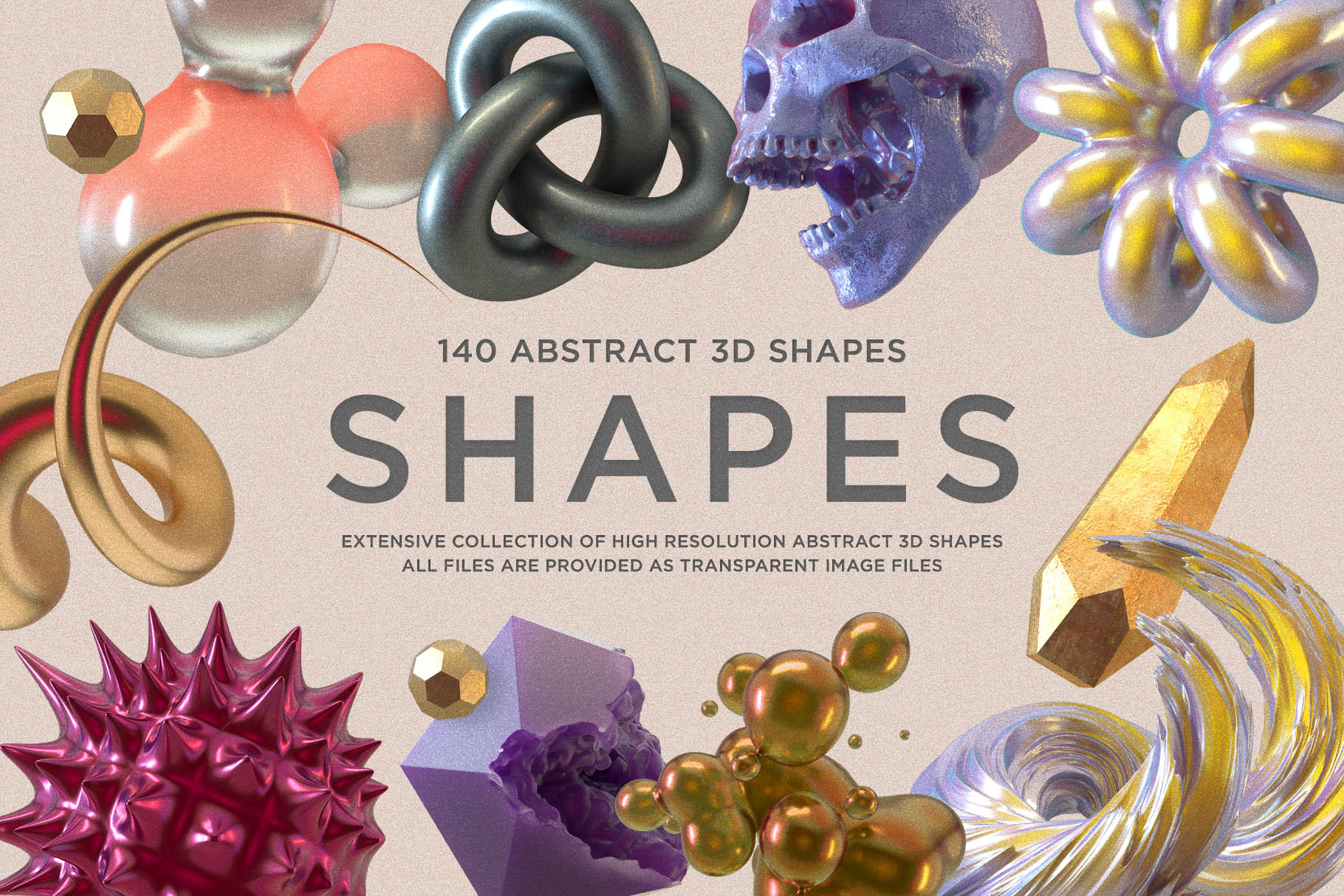 Shapes: 140 Abstract 3D Shapes, an Object Graphic by RuleByArt ...