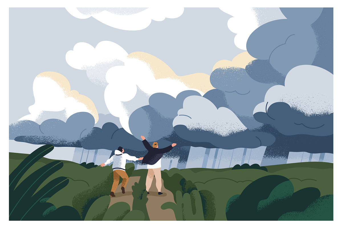 People lookong at sky in nature set, a Person Illustration by Good Studio