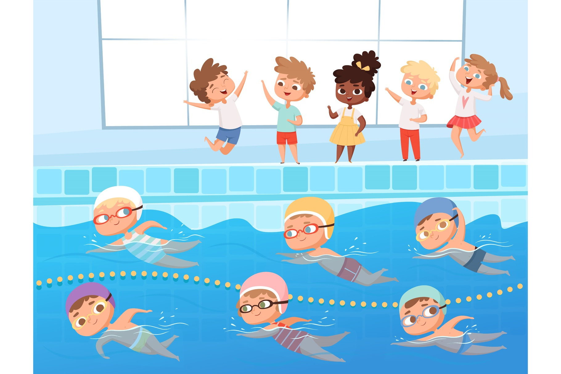 Swimming competition. Kids water, a Graphic by Onyx