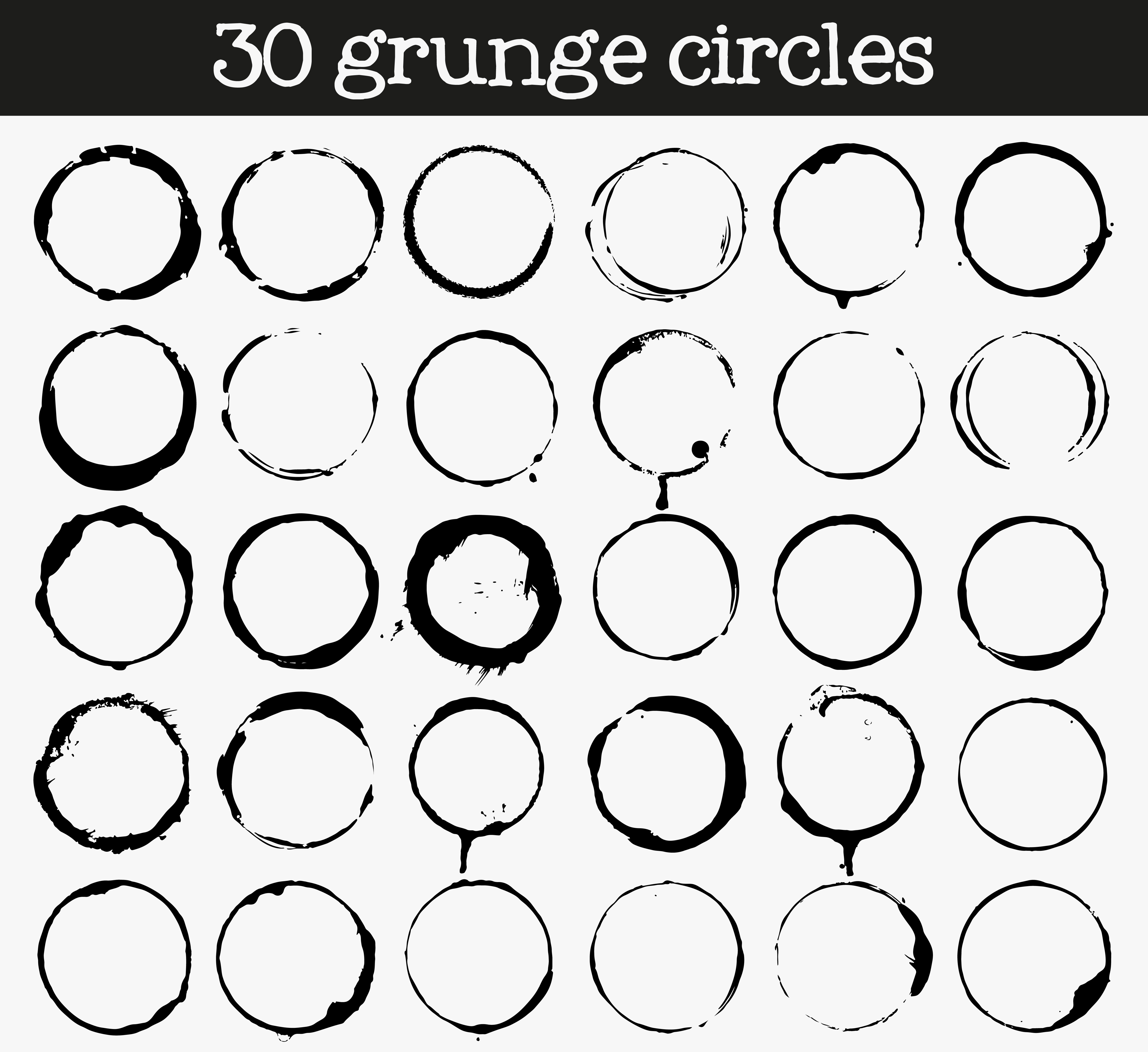 Mega set of grunge circle. vector, a Decorative Illustration by Drum ...
