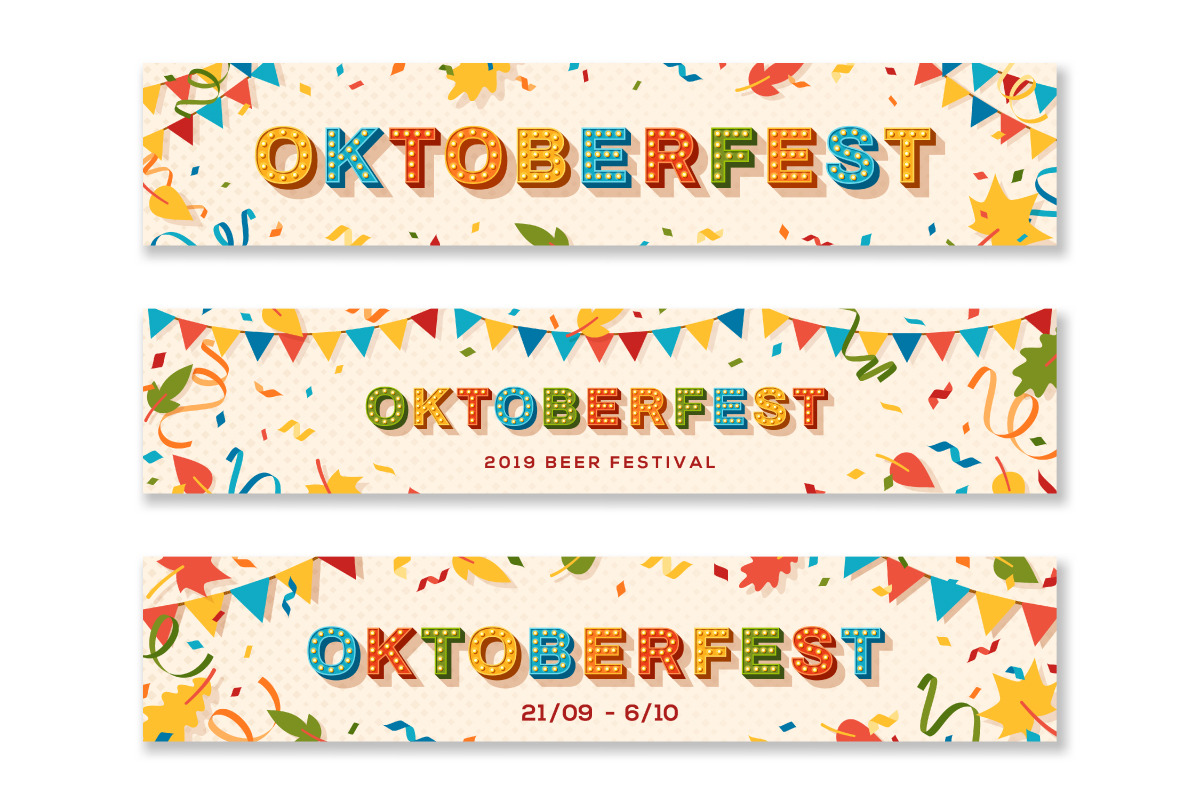 Oktoberfest banner templates set, an Illustration by kotoffei ...