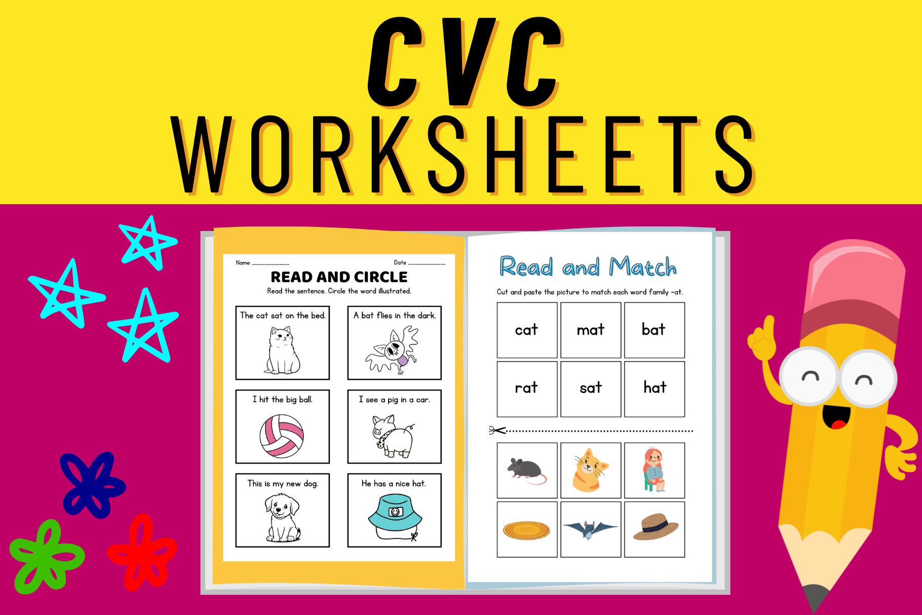 Sight Word Sentences With CVC Words, a Templates & Theme by Free ...