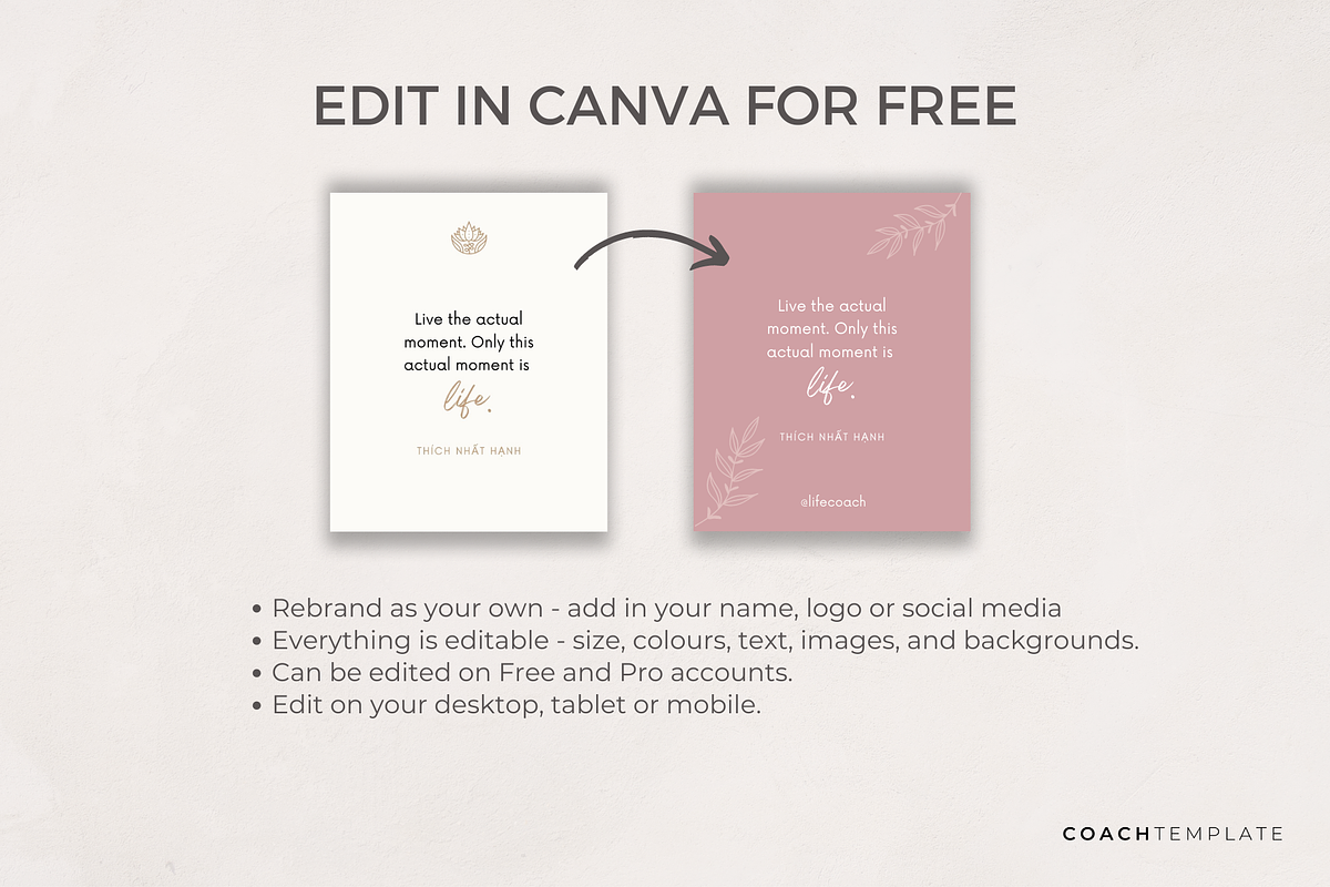 Mindfulness Card Deck Canva Template
