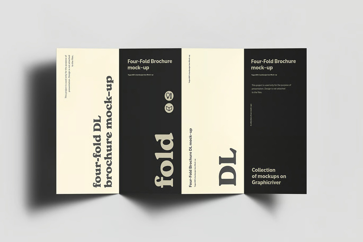 Four Fold DL Brochure Mockup