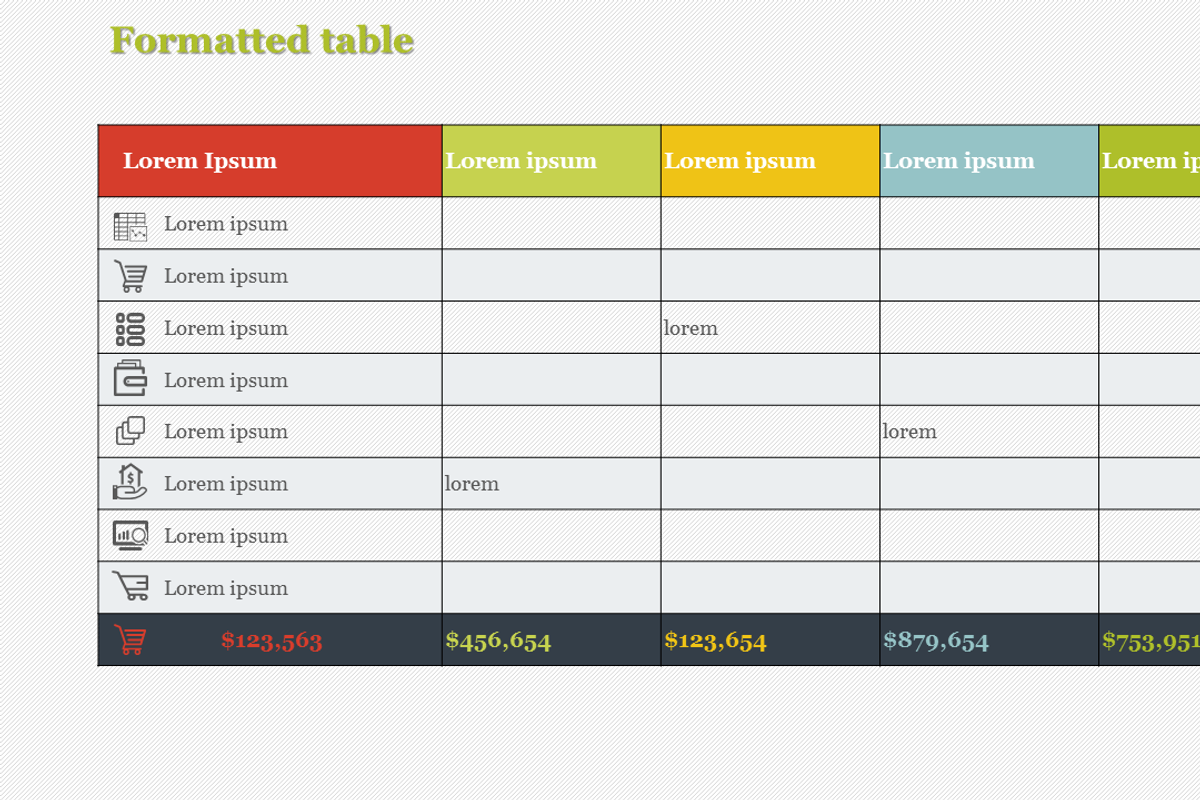 Creative Tables Pack 1 PowerPoint, a Presentation Template by Yes ...