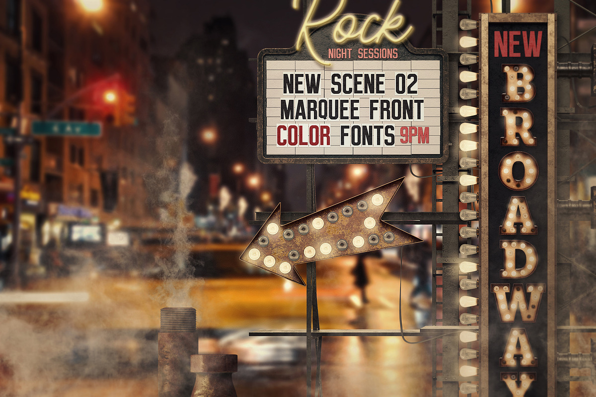 Marquee Front View - Color Fonts, a Font by TVartworks