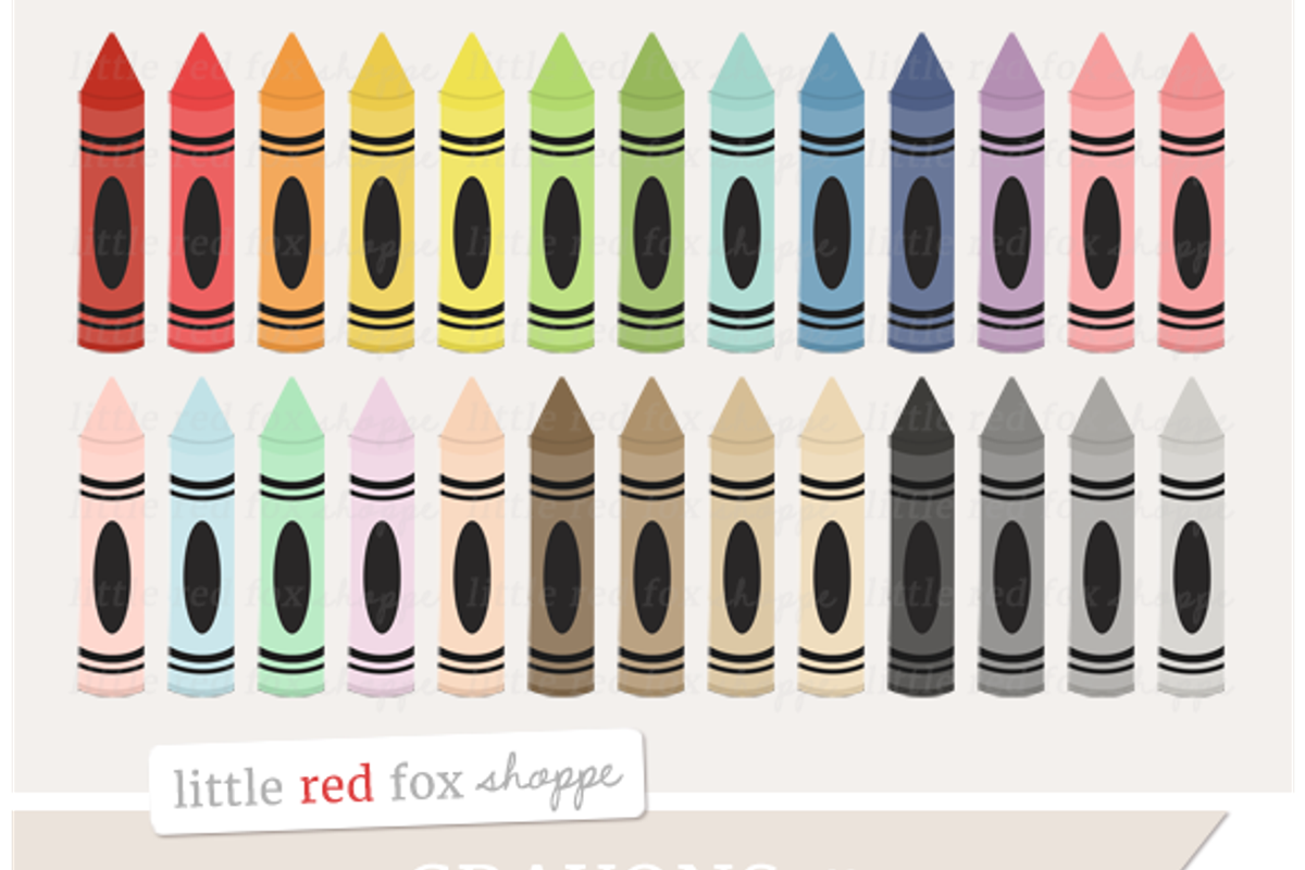 Crayon Digital Clipart Graphics, an Education Illustration by Little ...