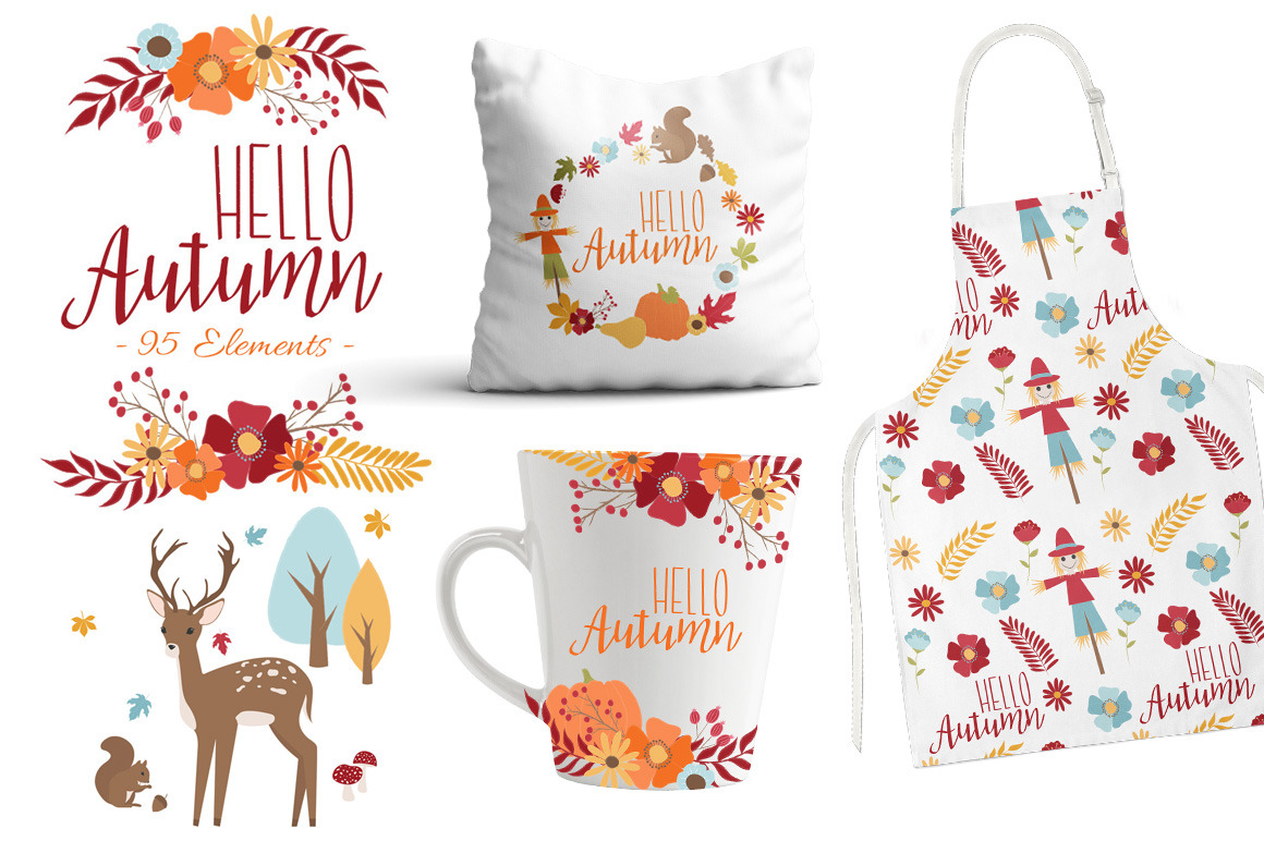Hello Autumn Clipart Set, an Illustration by Nagore Rodriguez Design