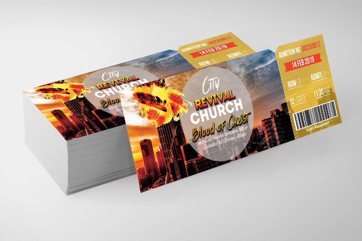 Church Revival Ticket Templates, an Invitation Template by Psd Templates