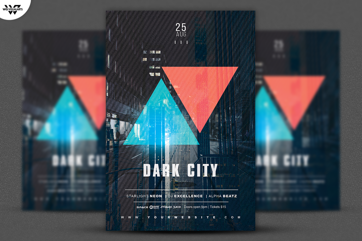 DARK CITY Flyer Template, a Flyer Template by WG DESIGN