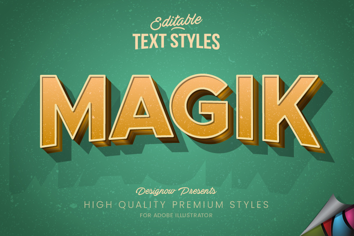 Retro Vintage Illustrator Text Style, a Layer Style Add-On by Designow ...